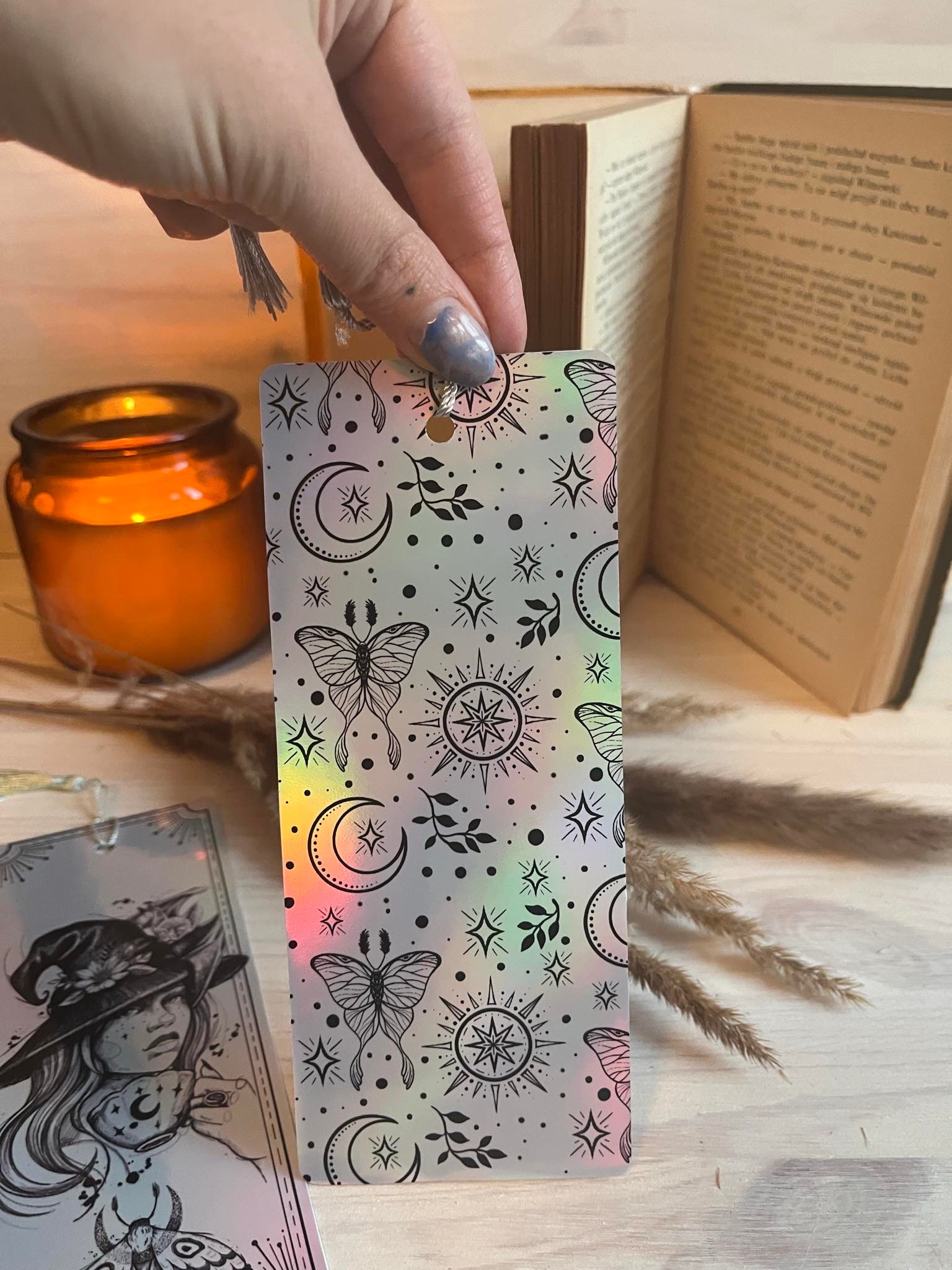 Holographic Bookmarks Black. Book Lovers - Etsy UK