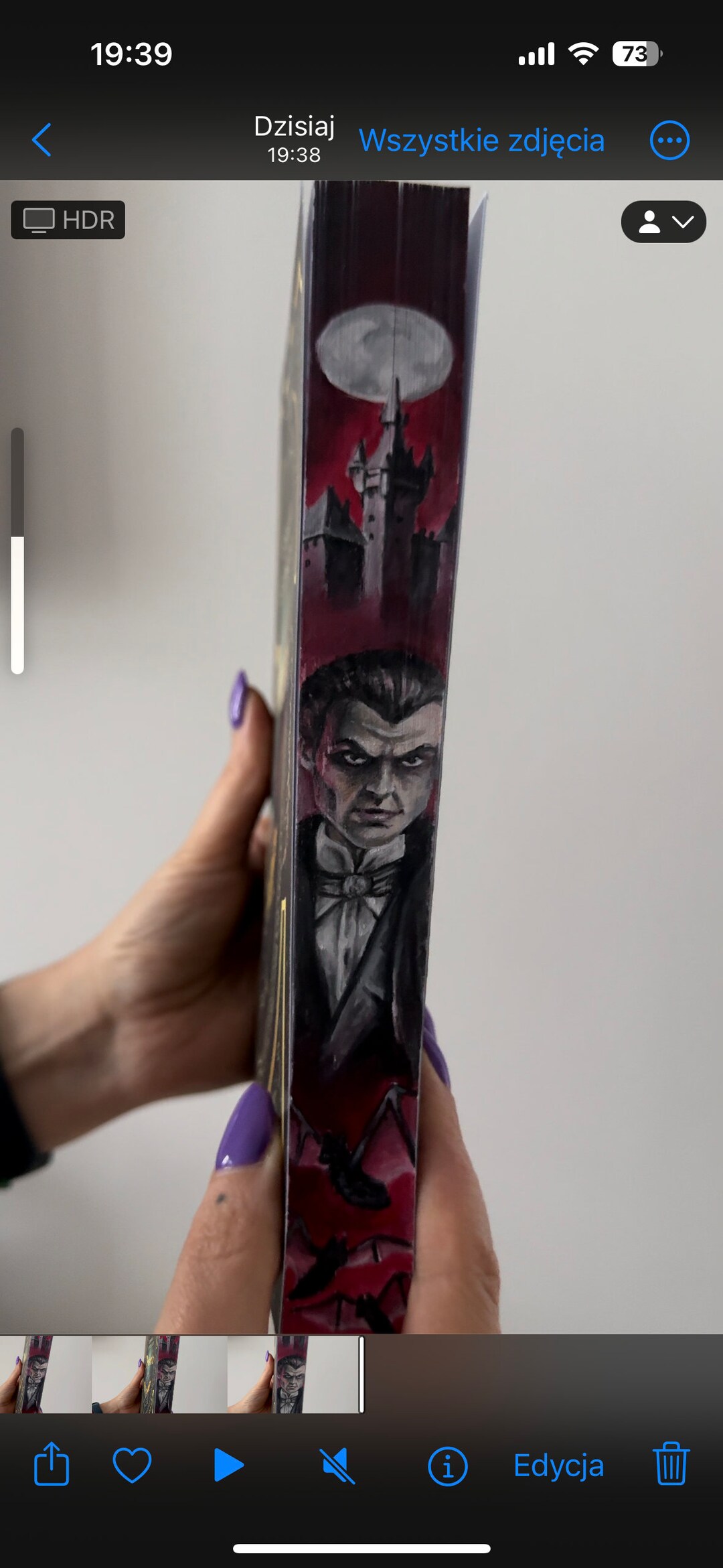 Hand Painted “dracula” Book Edge Foreedge Painting Fantasy Horror Book ...