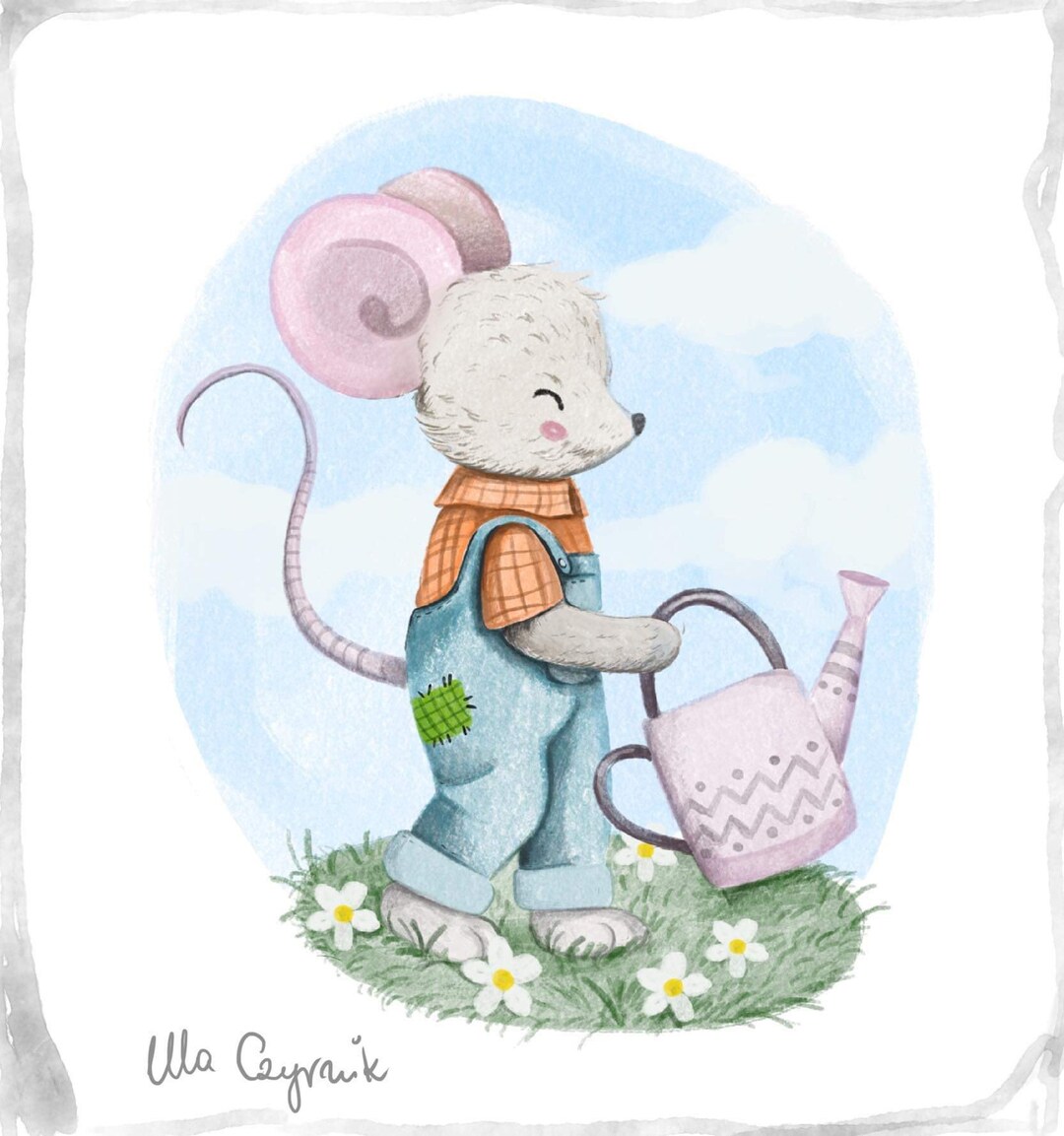 Custom Digital Drawing Cute Animals - Etsy