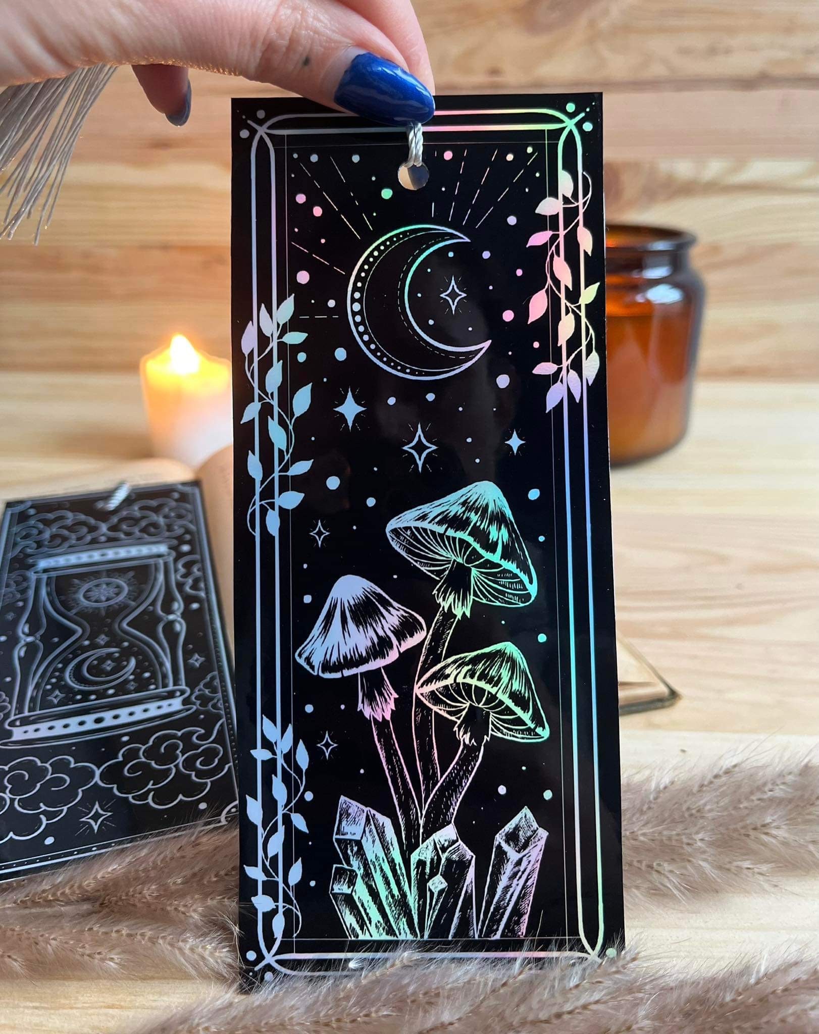 Holographic Bookmarks Black Moth. Book Lovers - Etsy
