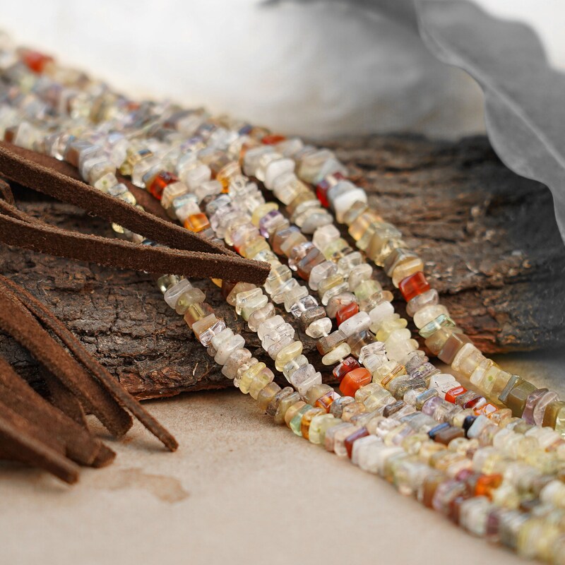 Flat Gemstone Beads - Etsy