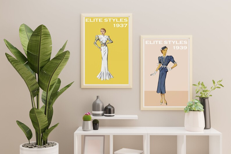 Paris Women's Clothing Fashion Poster Vintage 1920s Women - Etsy