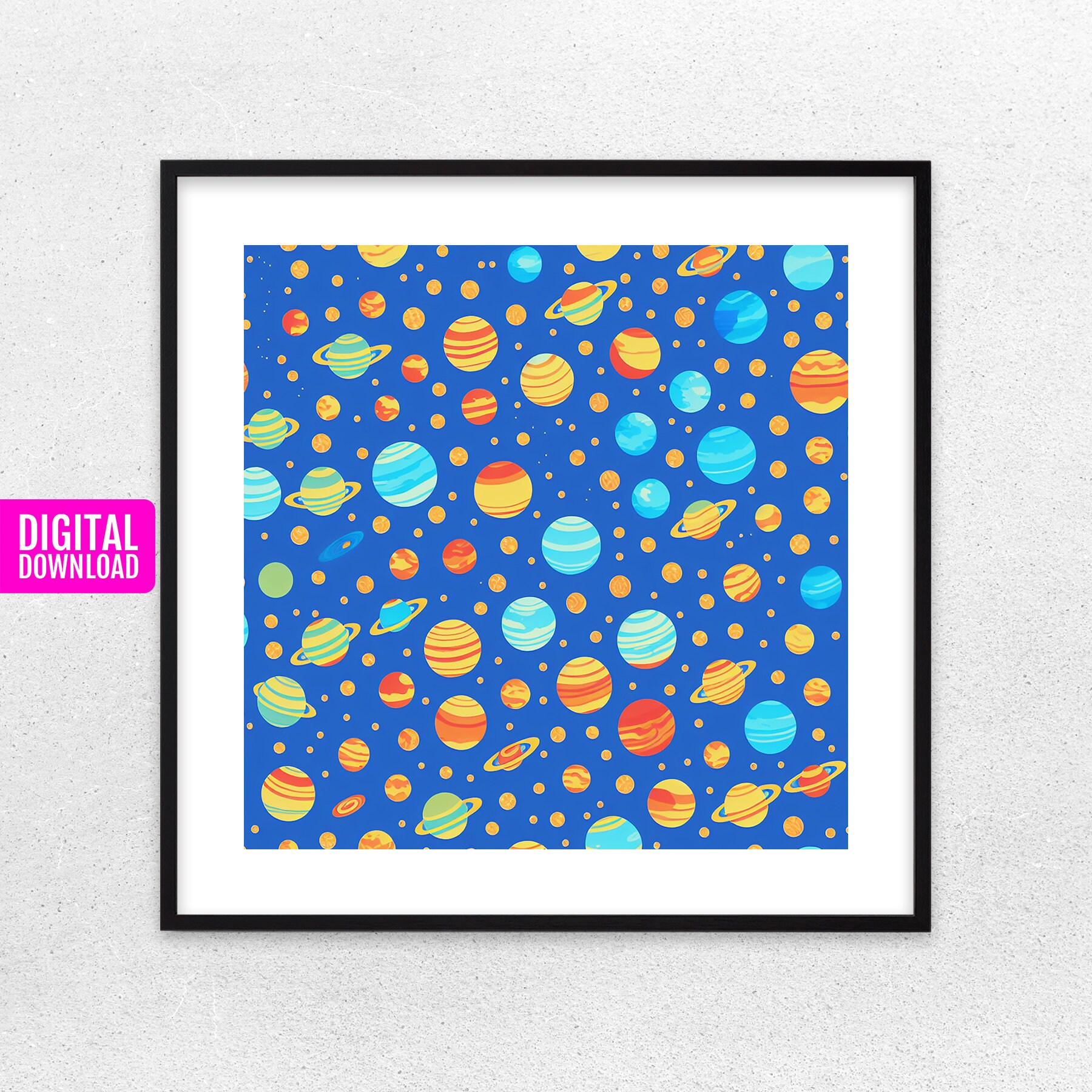 Planets, Solar System, Instant Download, Printable Mosaic PNG JPG ...