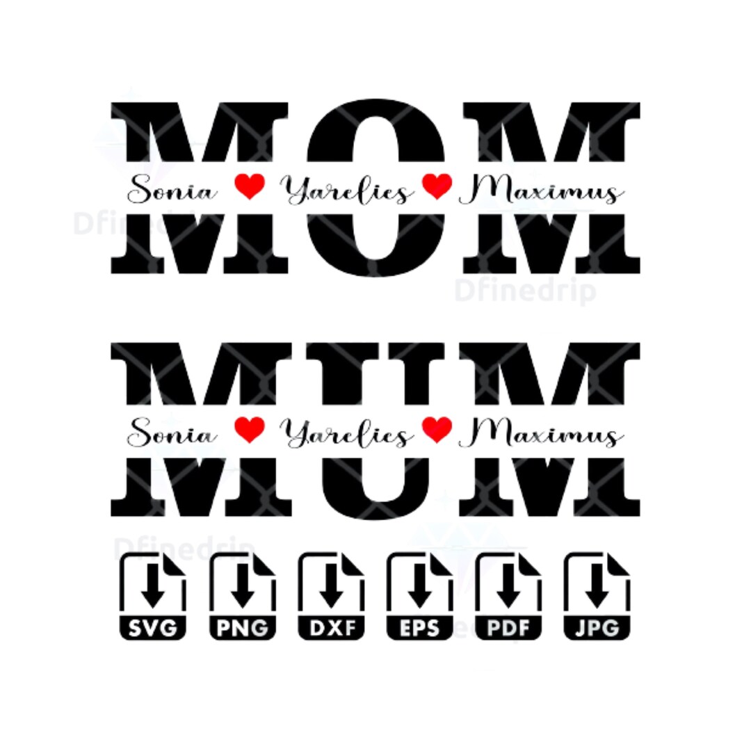 Mom Monogram, Mum Monogram, Split Monogram, Mom Svg, Mum Svg, Custom ...