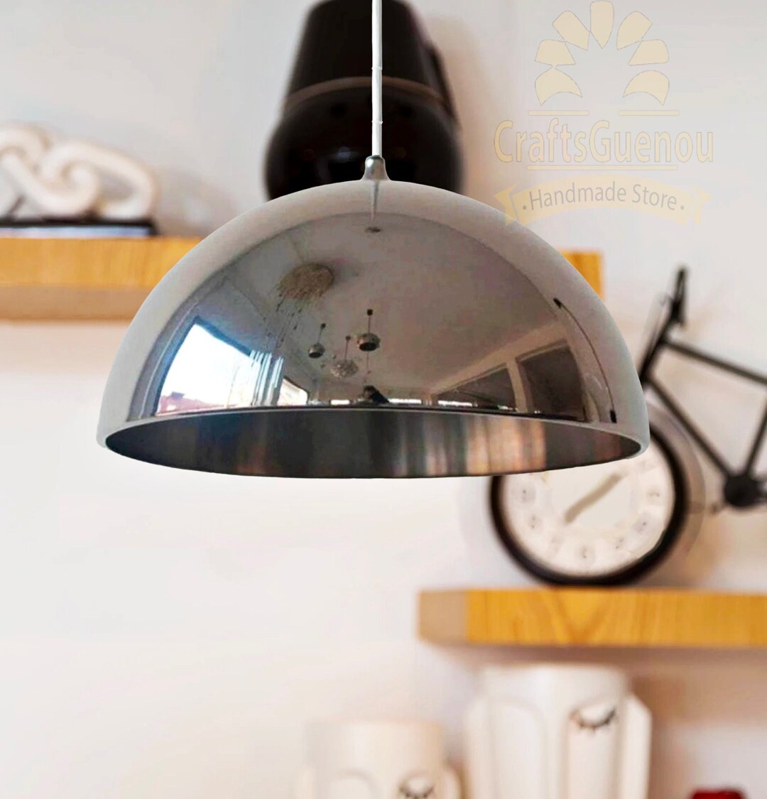 Silver Dome Pendant Light Brass Oxide Dome Ceiling Lamp Brass Light ...
