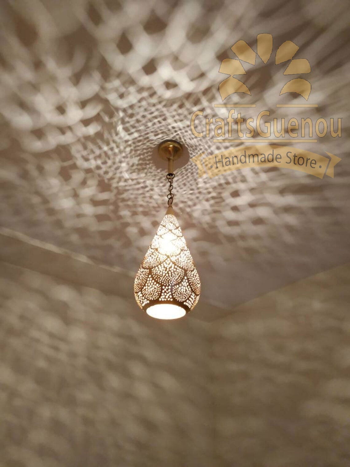 Moroccan Lamp Pendant Brass Open Drop Ceiling Light, Chandelier ...