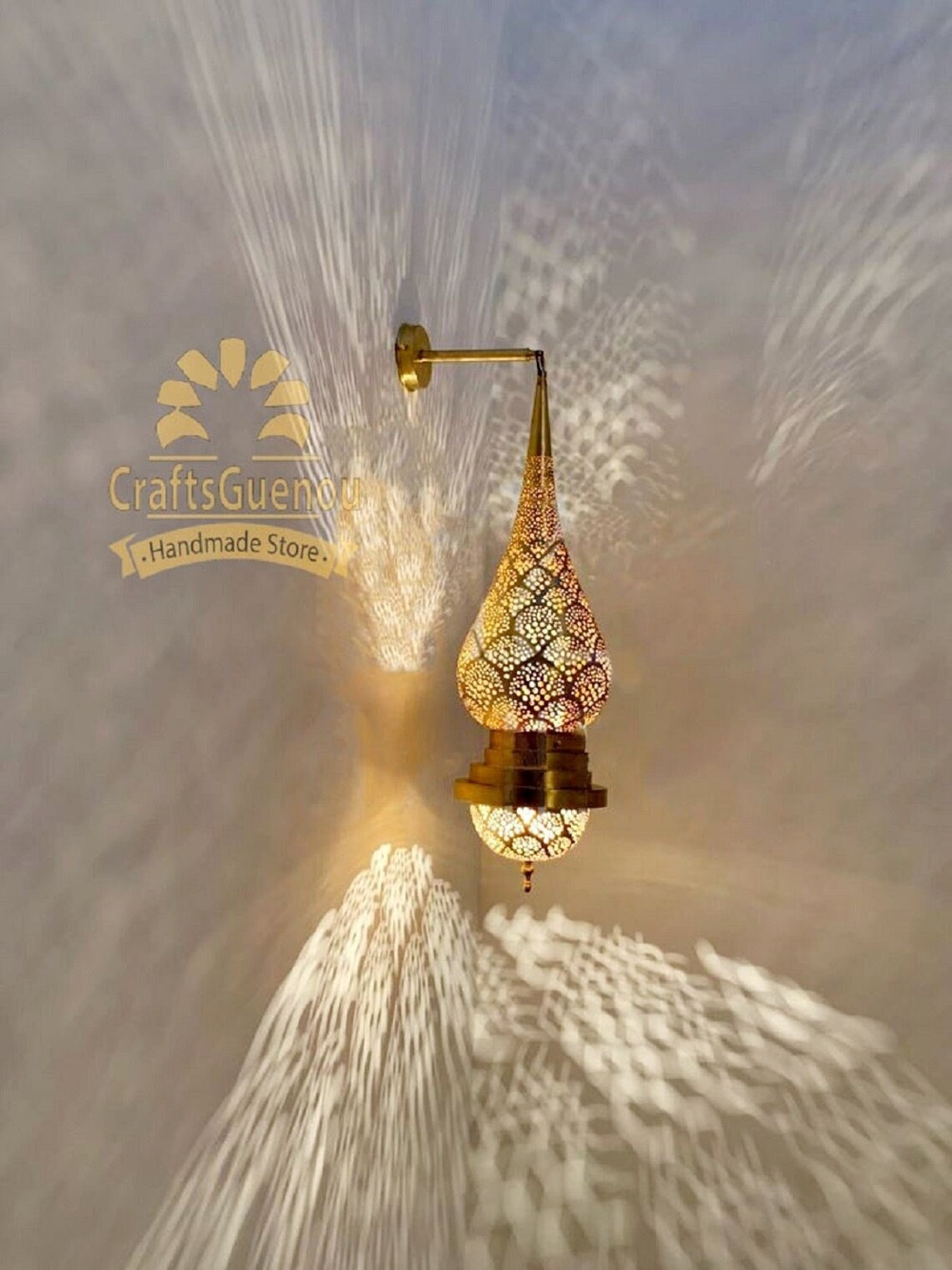 Moroccan Brass Wall Light, Moorish Wall Sconce Lamp, Handmad Wall Light ...