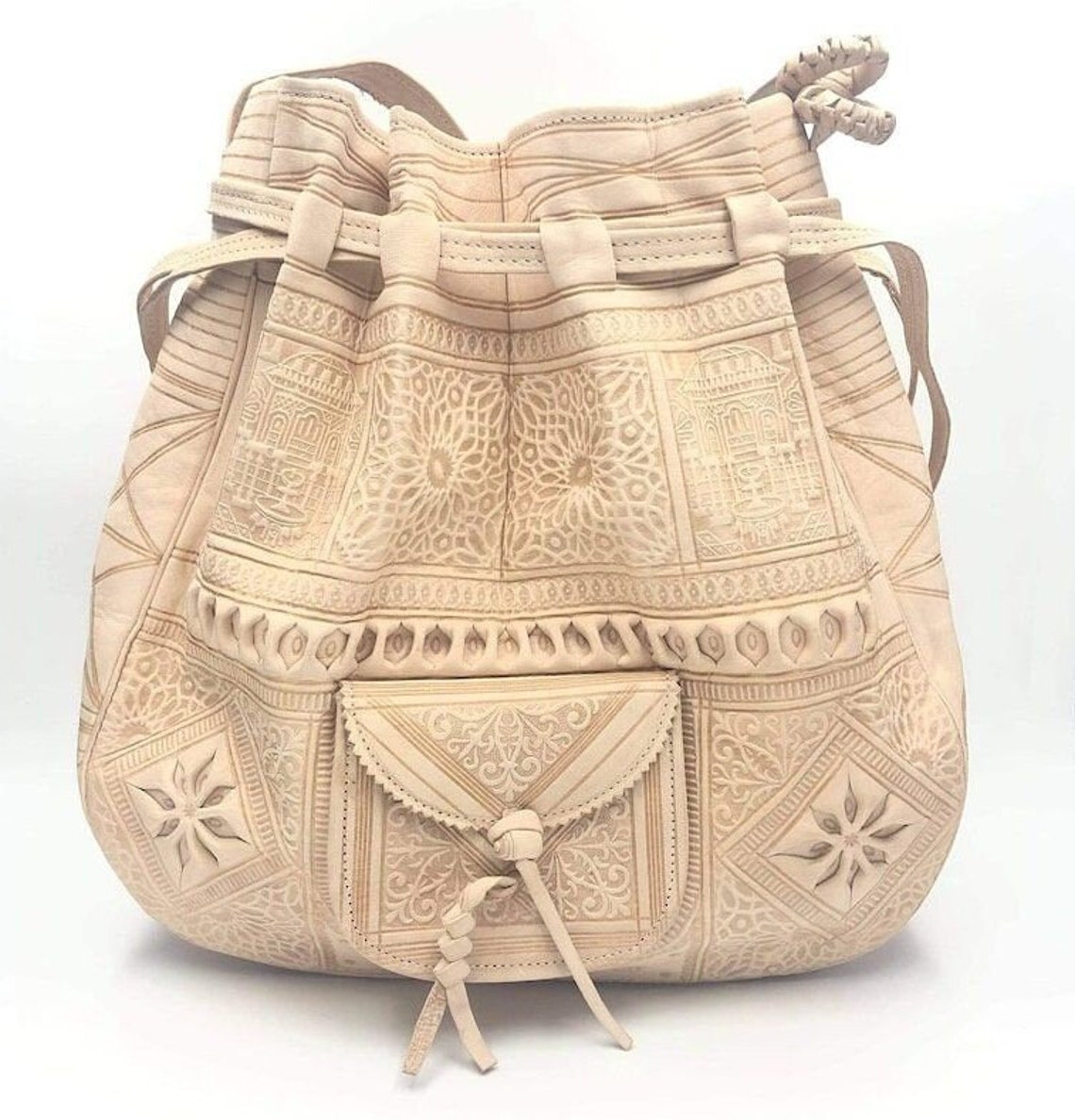 Moroccan Leather Drawstring Bag Leather Drawstring Bag - Etsy