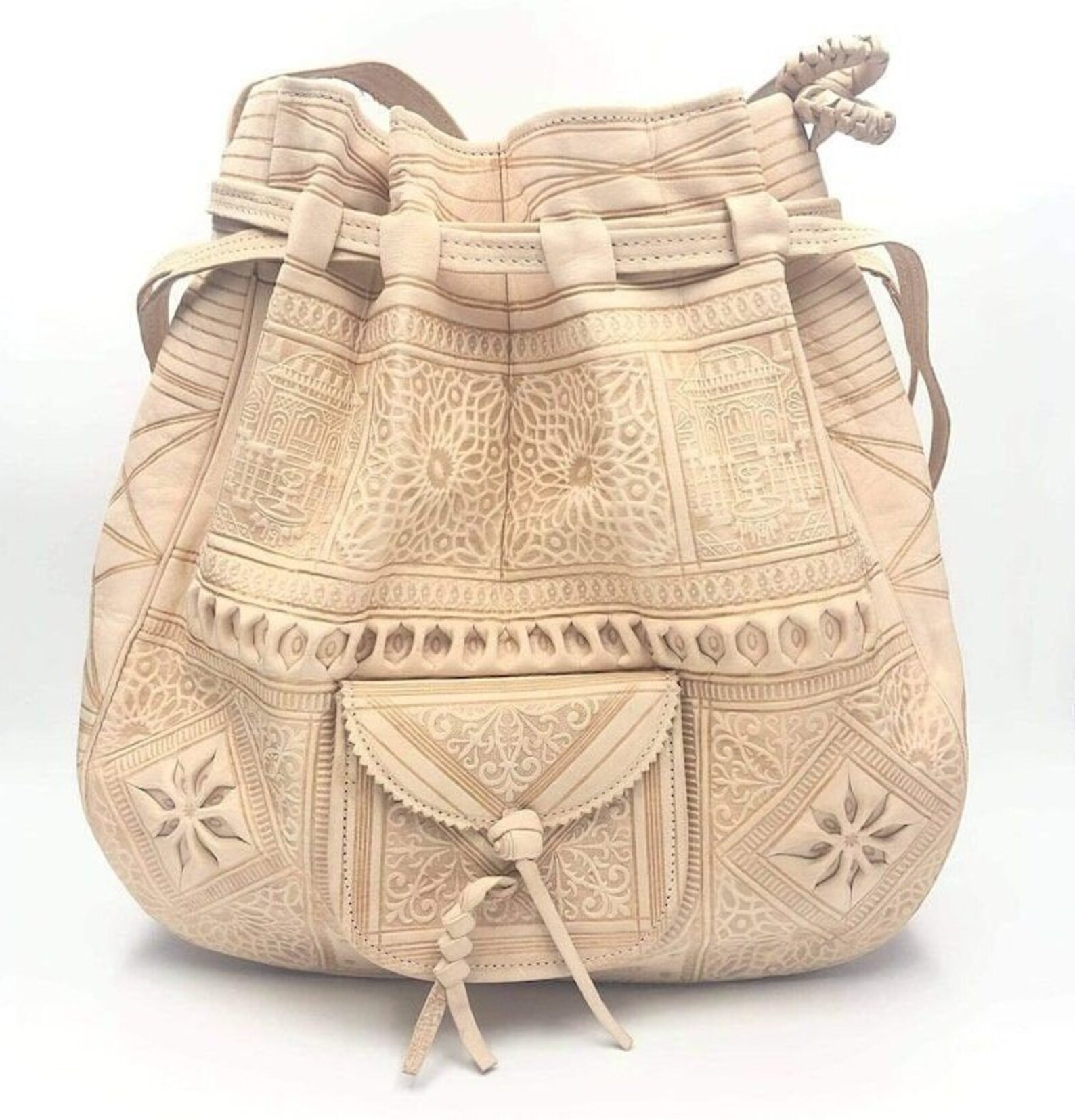 Moroccan Leather Drawstring Bag Leather Drawstring Bag - Etsy