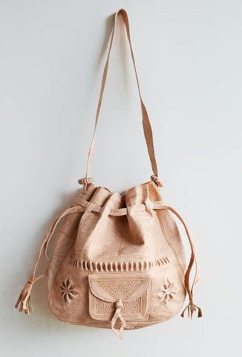Moroccan Leather Drawstring Bag Leather Drawstring Bag - Etsy