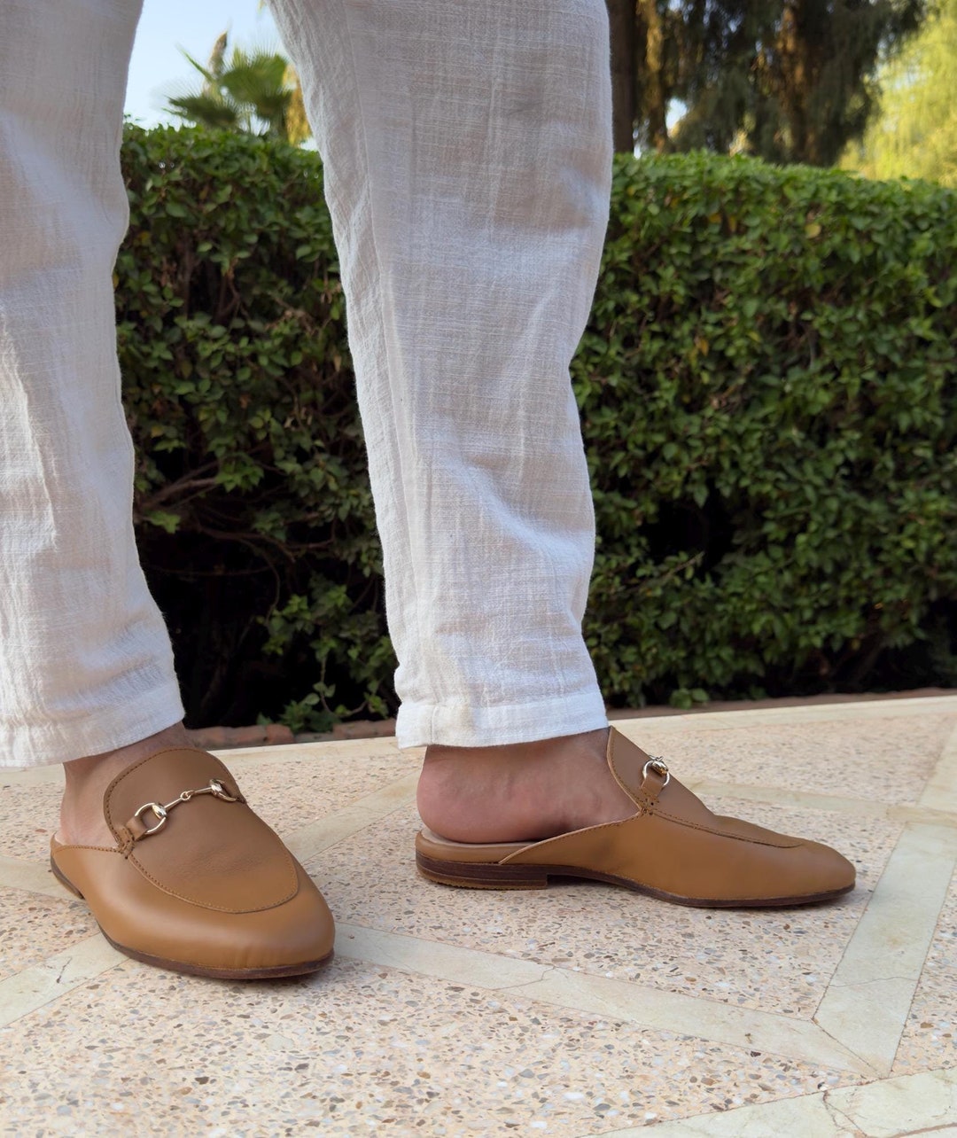 Handmade Men's Leather Mules, Leather Slippers for Men, Genuine Leather ...