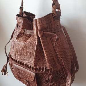 Shoulder Drawstring Bag, Leather Drawstring Bag, Leather Crossbody Bag ...