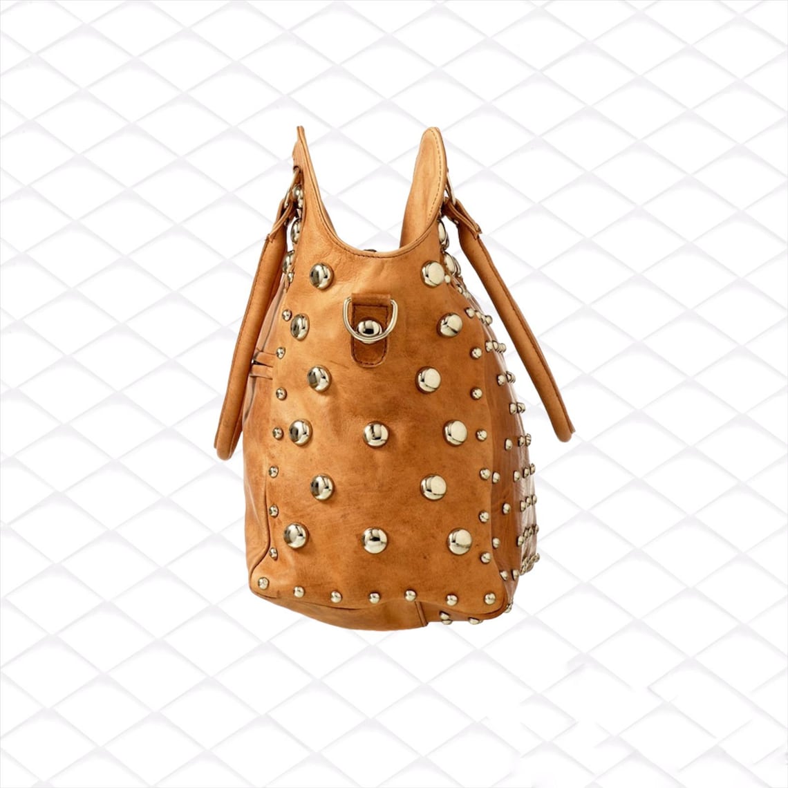 Studded Leather Tote Bag, Moroccan Black Rivet Handbag, Handmade - Etsy