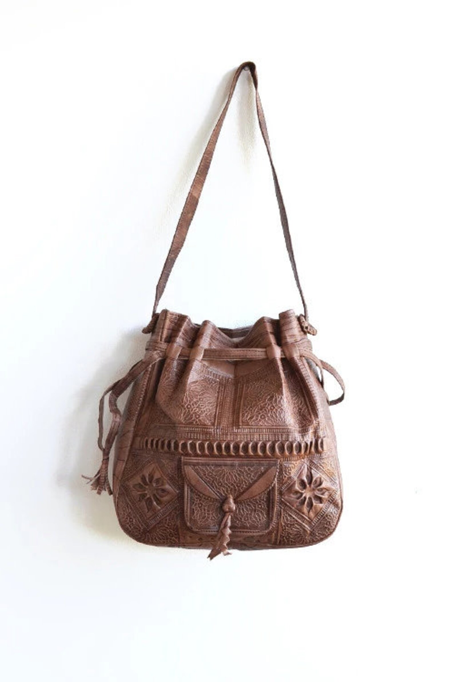 Moroccan Leather Drawstring Bag Leather Drawstring Bag - Etsy