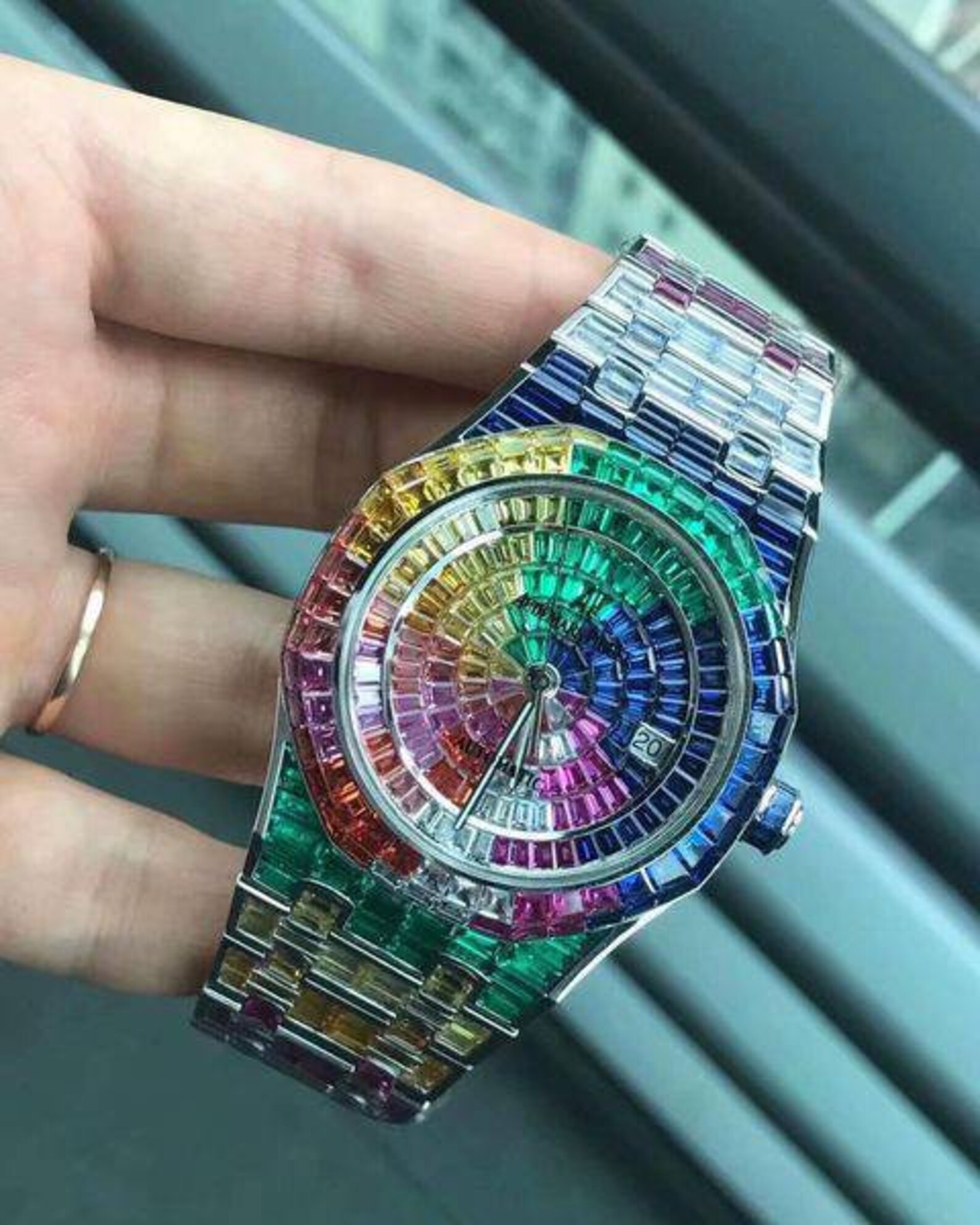 Audemars Piguet Full Iced Out Rainbow Baguette Diamond Men - Etsy