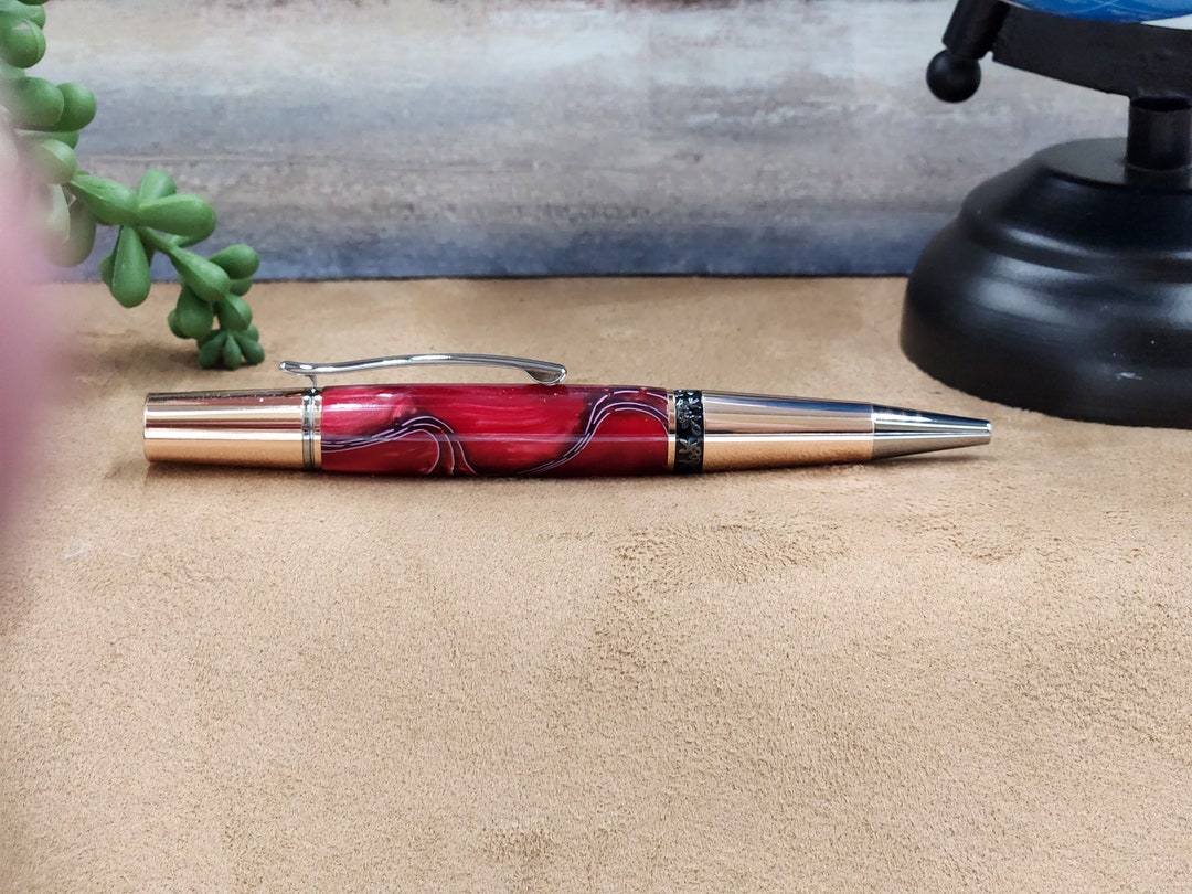 Red and Black Resin Aero Pen - Etsy