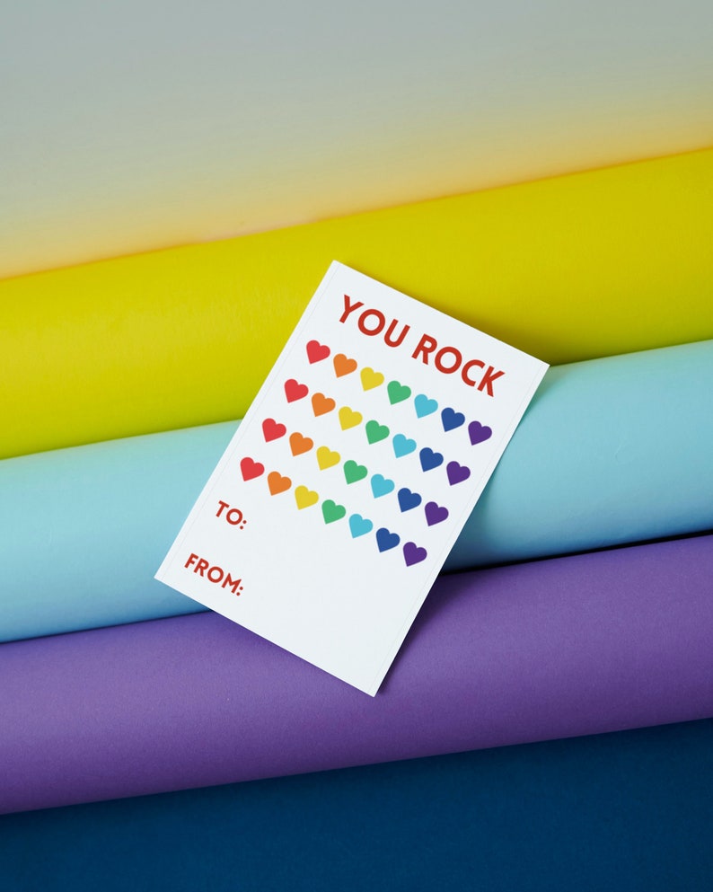 Valentine's Day Rainbow Heart Positive Affirmations Classroom Valentine ...