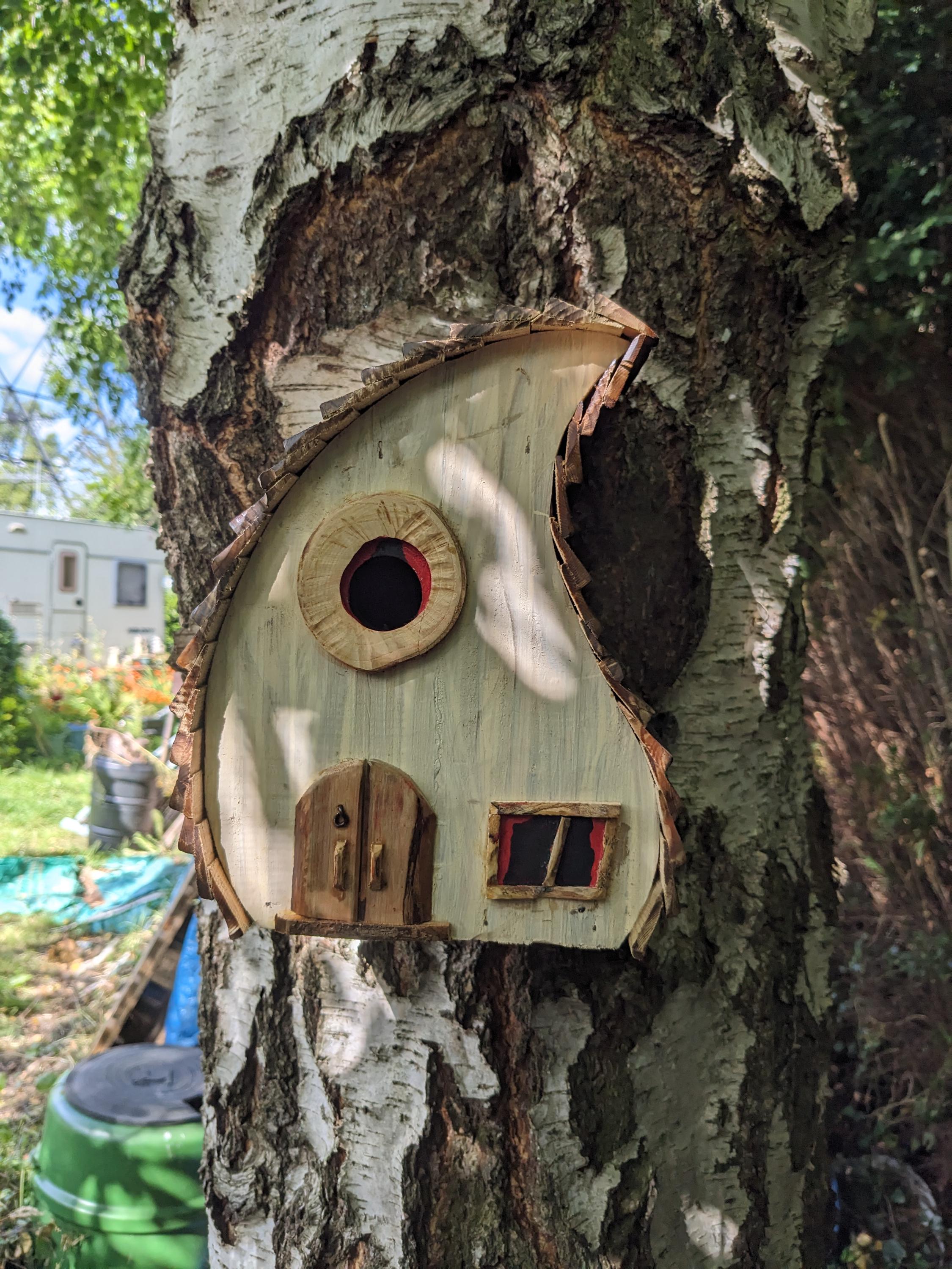 Quirky Whimsical Bird House Bird Box Handmade Wooden Fairy Gift Garden ...