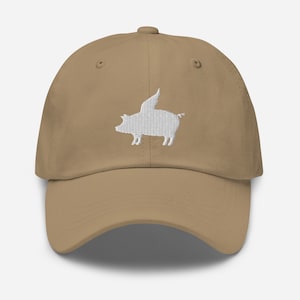 Flying Pig Hat, Baseball Cap With Flying Pig Design, Dad Hat, Pig Hat ...