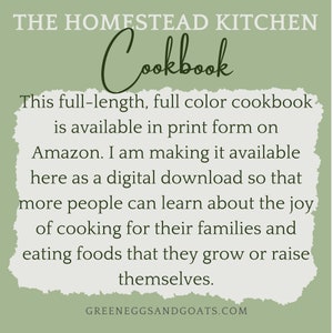 The Homestead Kitchen Cookbook, Homesteading Recipes, Downloadable ...