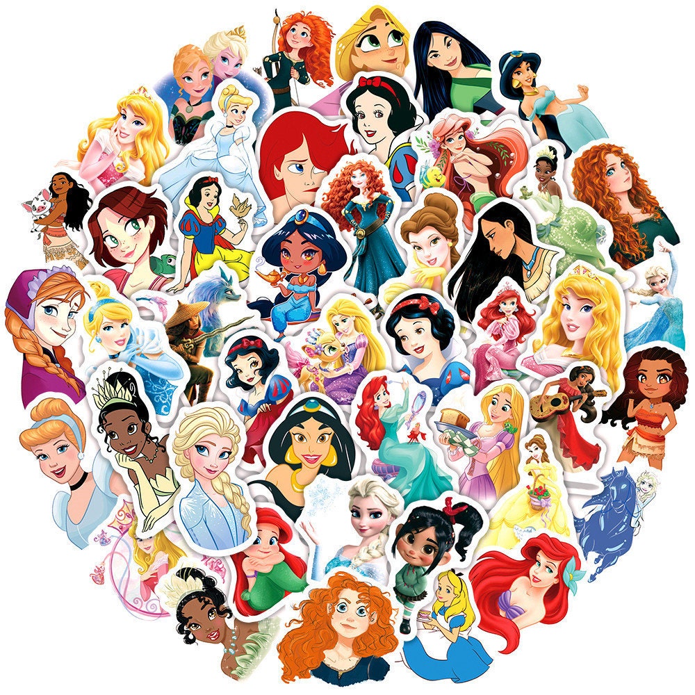 Disney Princess Sticker Pack, Movie Stickers, Ariel, Elsa, Jasmine ...