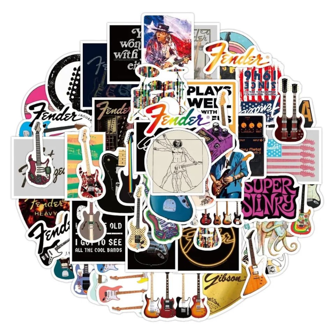 Guitar Sticker Pack Musical Instrument Stickers - Etsy