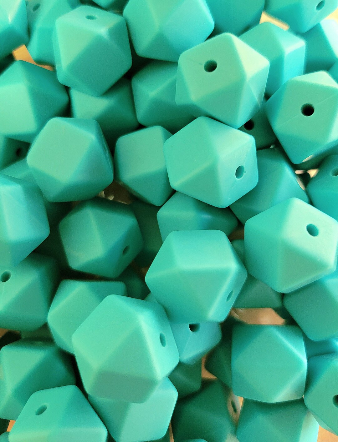 14mm Turquoise Hexagon Silicone Beads Tetradecahedron 14 - Etsy