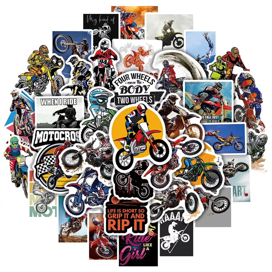 Motocross Sticker Pack Cool Dirt Bike and Motorcycle Themed - Etsy
