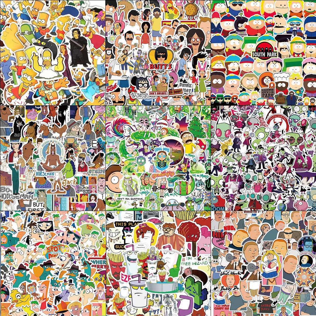 TV Show Stickers Popular Cartoon Shows Pick Your Pack - Etsy