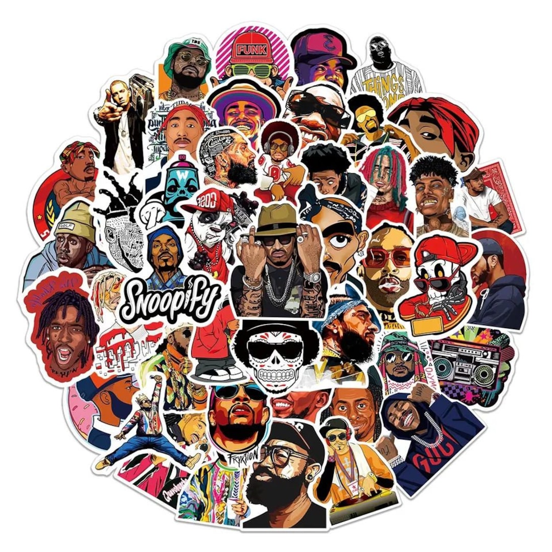 Rap Music Sticker Pack Rappers and Hip Hop Artists Themed - Etsy