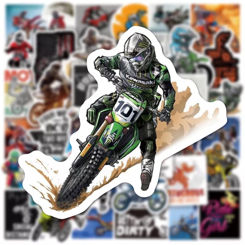 Motocross Sticker Pack Cool Dirt Bike and Motorcycle Themed - Etsy