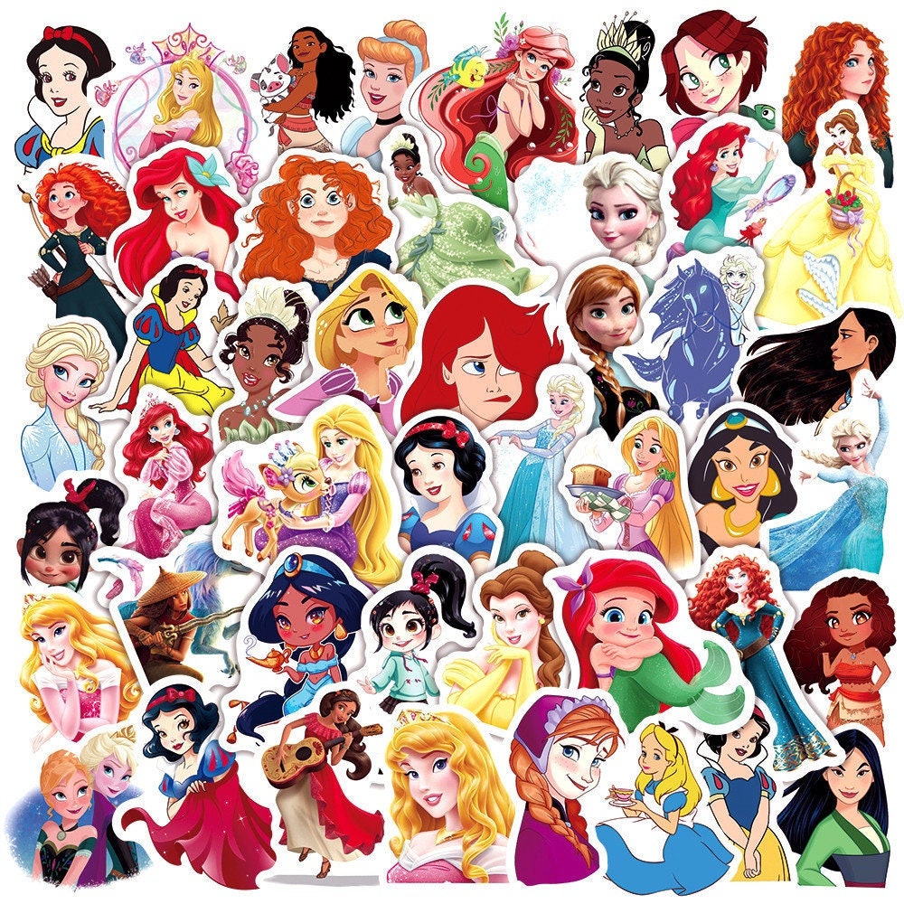 Disney Princess Sticker Pack, Movie Stickers, Ariel, Elsa, Jasmine ...
