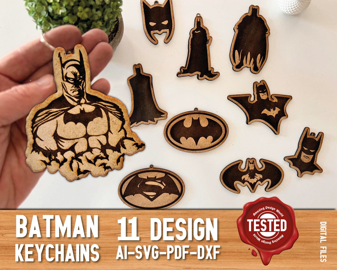Bat Superhero Dark Knight Hero Comic Keychain and Magnet / Laser Cut ...