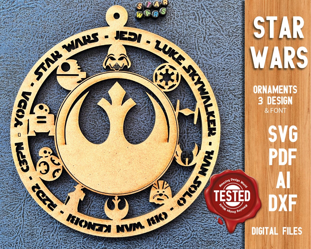 Star Wars Vector Dxf, Cdr,svg CNC Logo 2 Digital Art Cnc File Cnc ...