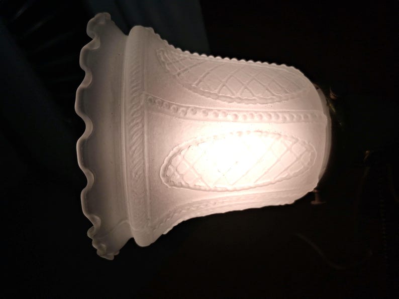 Restored Antique Metal Desk Lamp With a Frosted Tulip Shade - Etsy