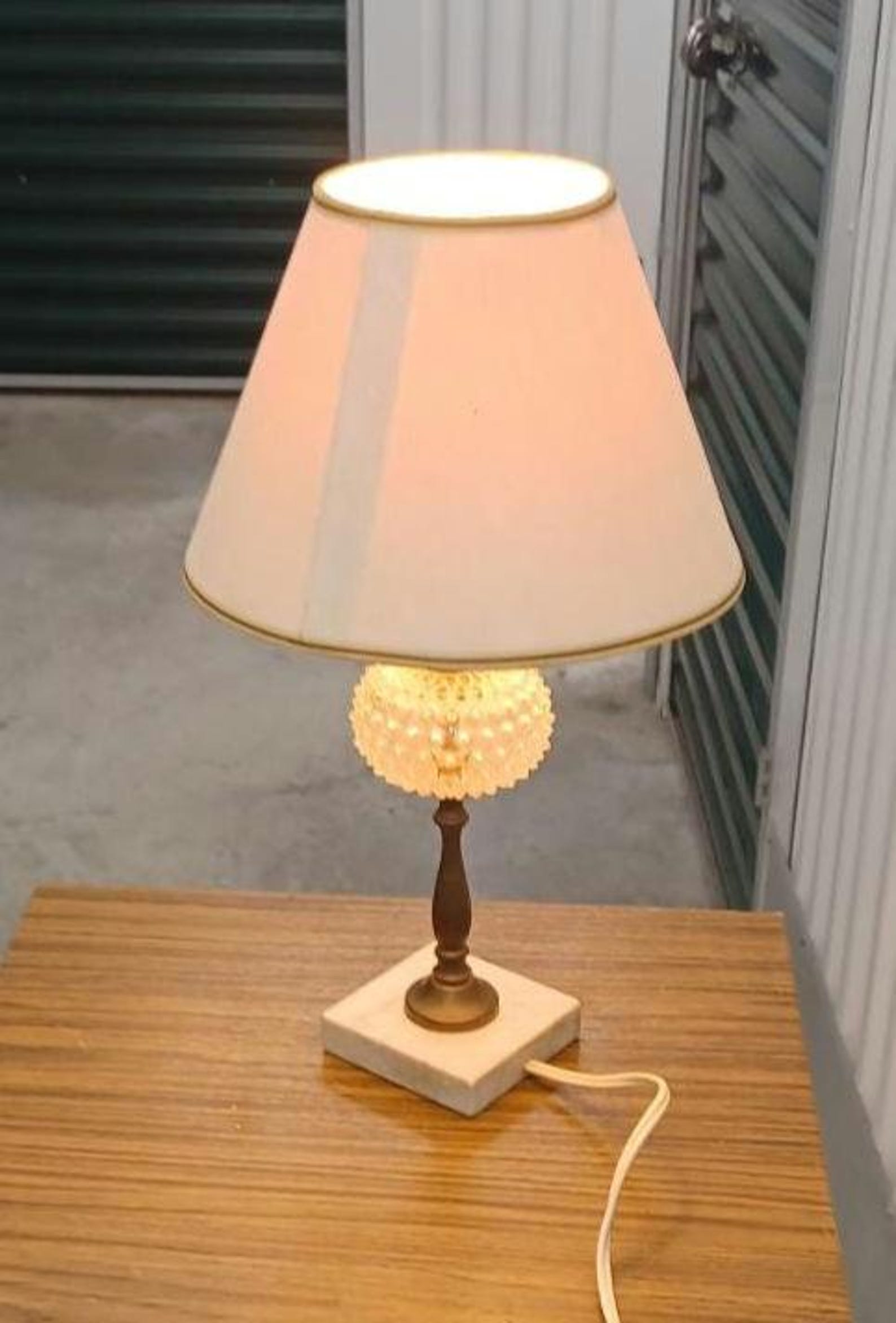 Antique Spiked Glass Table Lamp With Marble Base Seller Refurbished - Etsy
