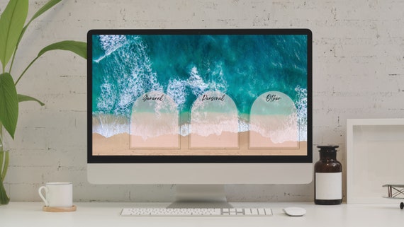 Desktop Organiser Wallpaper 10 PACK Beach Theme | Etsy