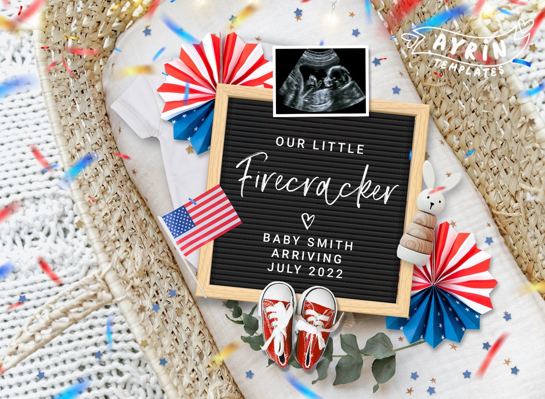 4th of July Pregnancy Announcement for Social Media, Our Little ...