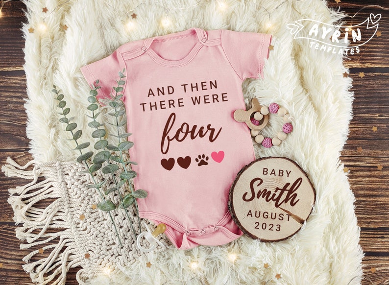 Second Baby Girl Pregnancy Announcement, Pet Option (digital Download ...