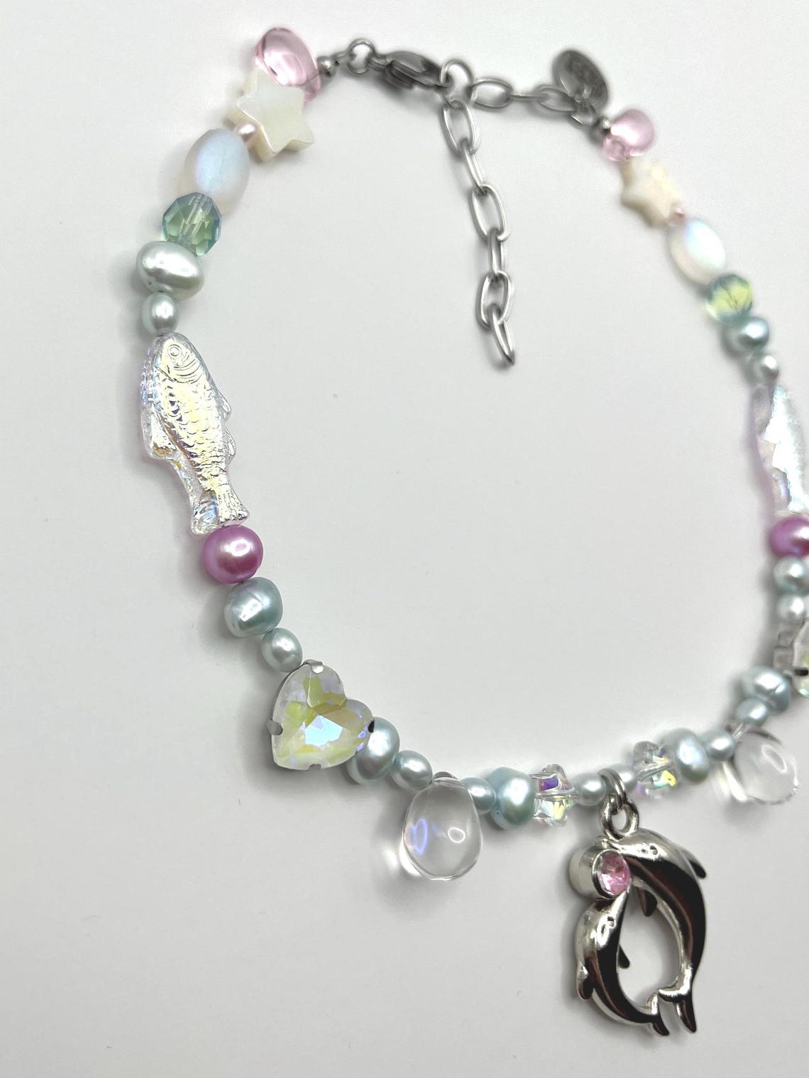 Cute Dolphin Pearl Necklace Dreamy Y2k Nostalgia Pendant Gyaru Pastel ...