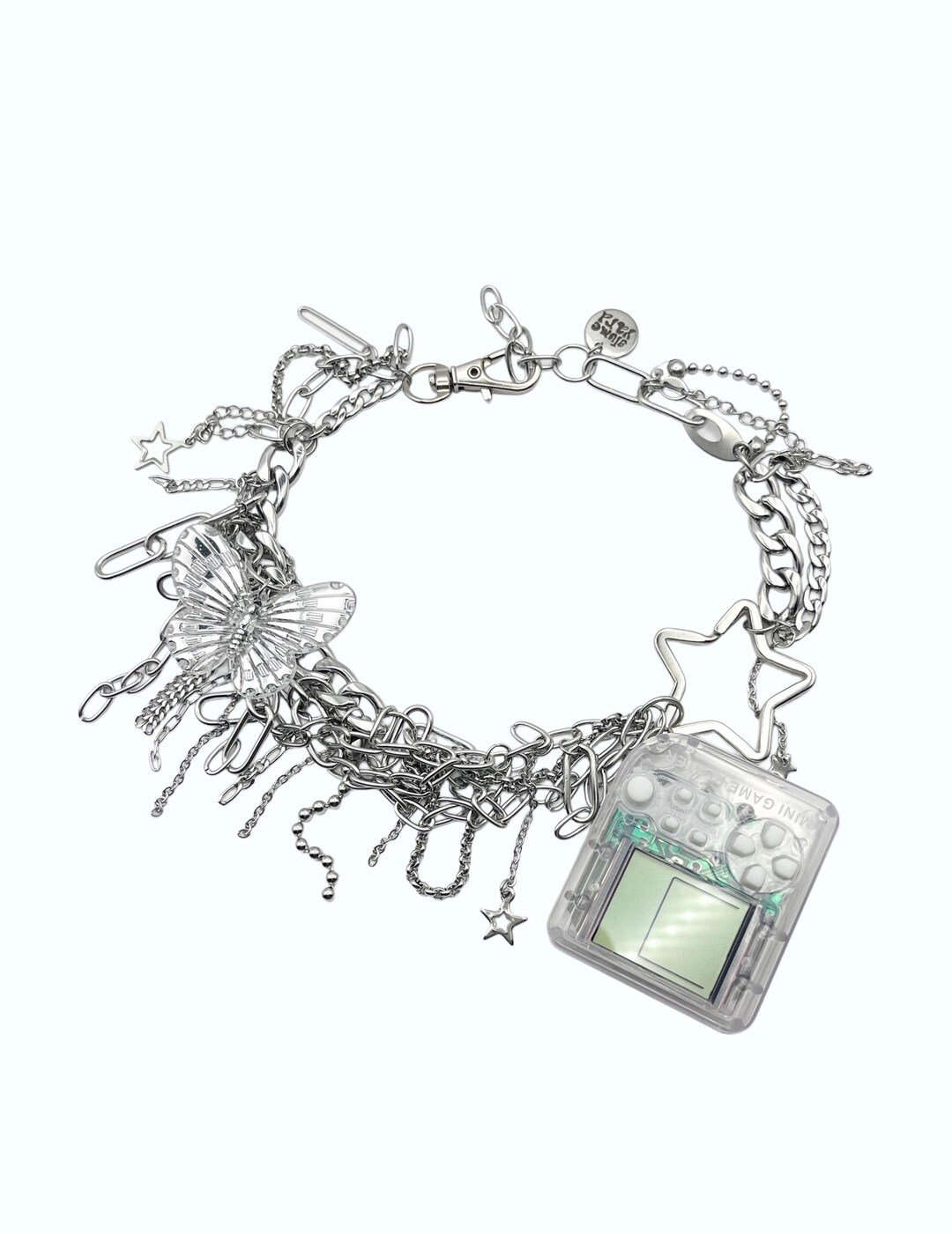 Cute Cybercore Y2k Star Necklace, Tamagotchi + Chunky Chain Details - Etsy