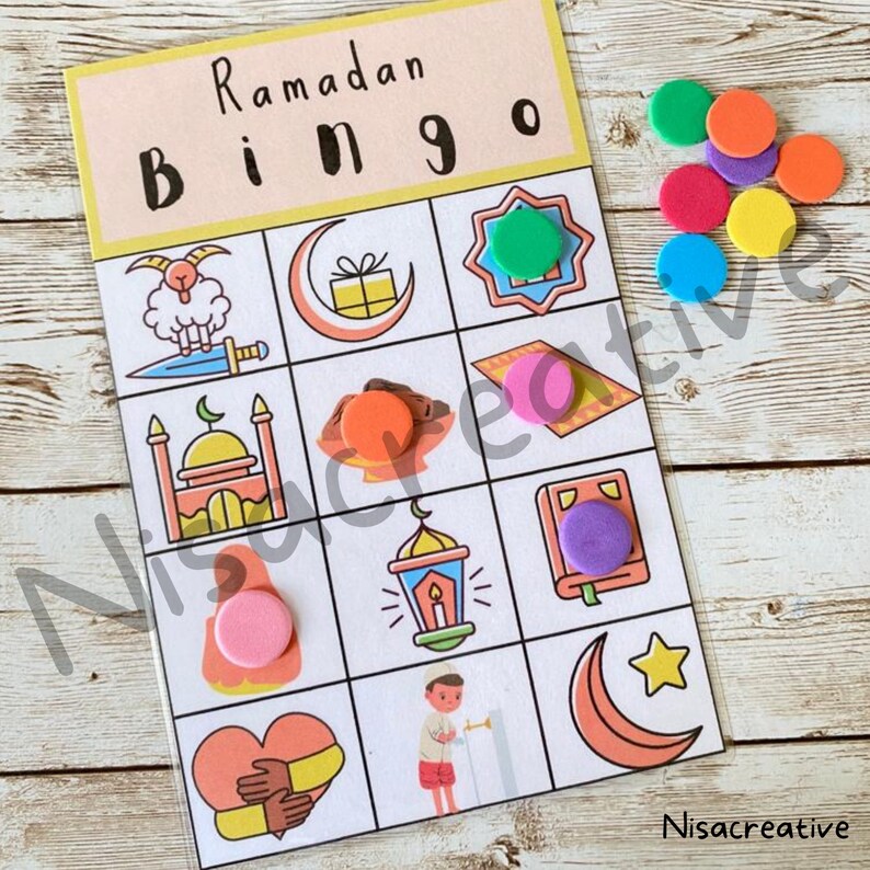 Ramadan Bingo Game Activity, Ramadan Printable, Islamic Games for Kids ...