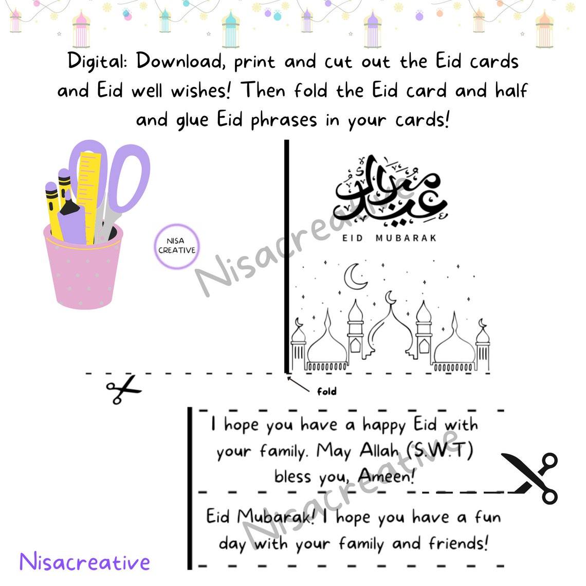 Eid Cards Printable, Eid Ul Fitr Cards, Eid Ul Adha Cards, Eid Cards ...
