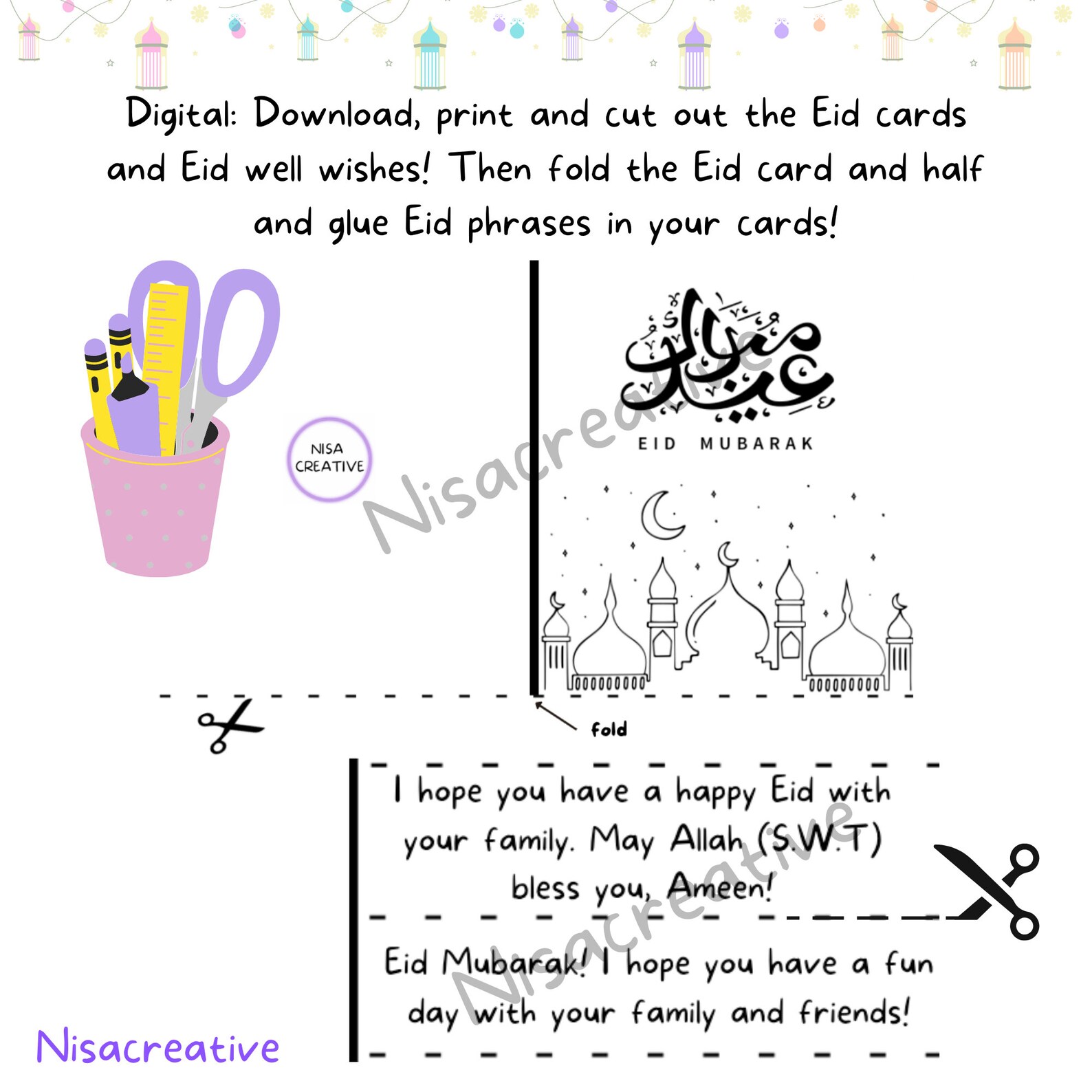 Eid Cards Printable, Eid Ul Fitr Cards, Eid Ul Adha Cards, Eid Cards ...