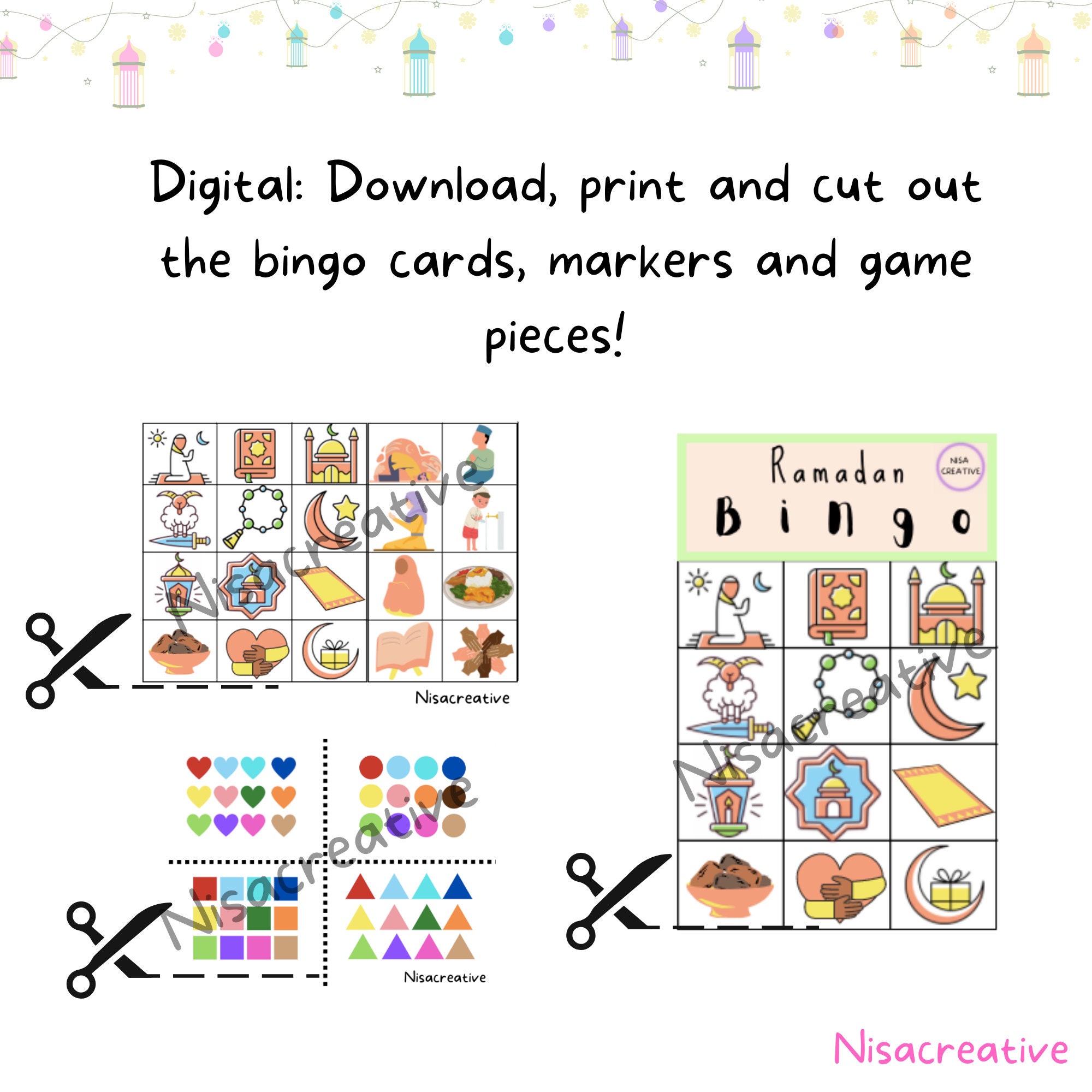 Ramadan Bingo Game Activity, Ramadan Printable, Islamic Games for Kids ...