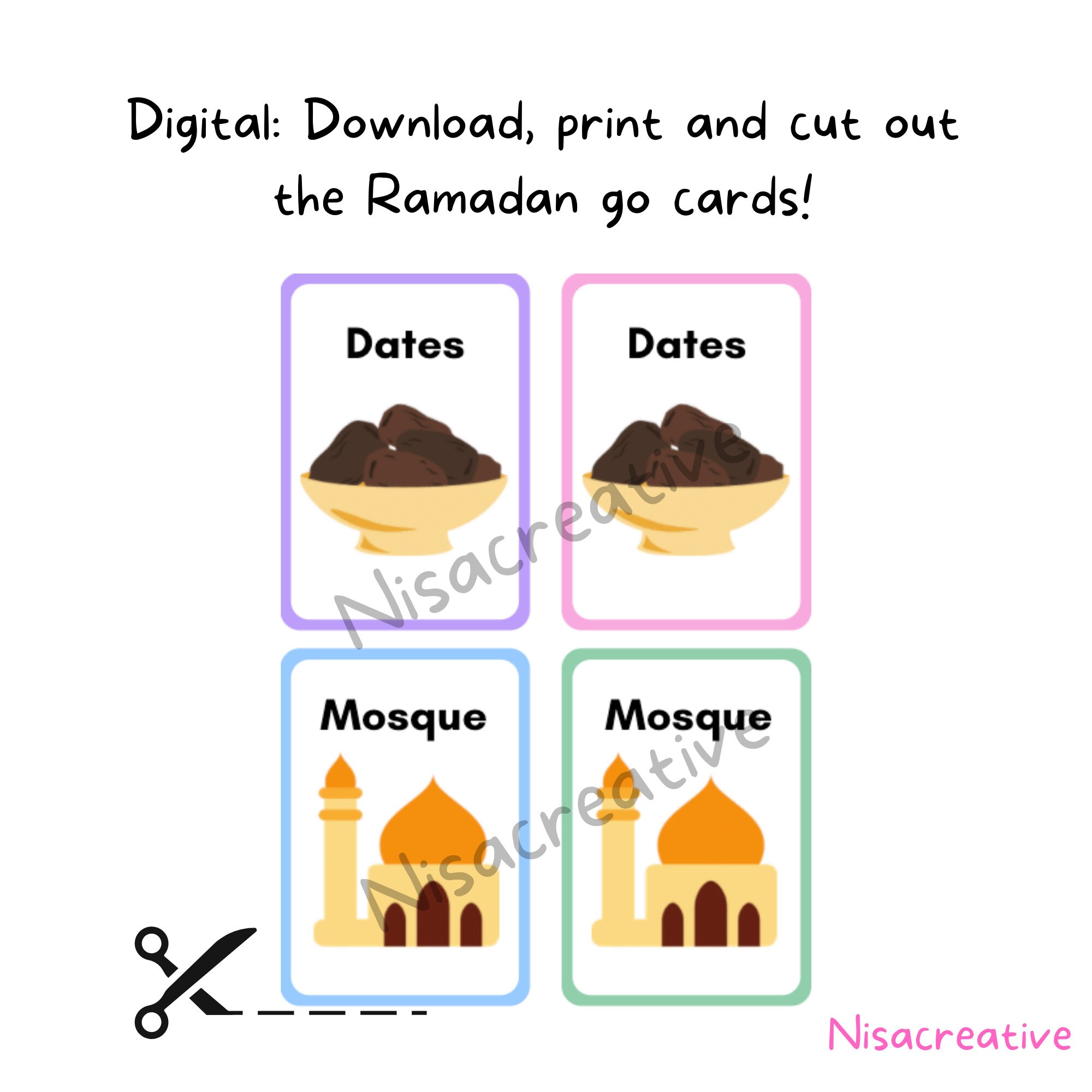 Ramadan Memory Game, Islamic Flashcards, Ramadan Printable Activity for ...