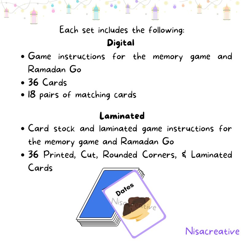 Ramadan Memory Game, Islamic Flashcards, Ramadan Printable Activity for ...