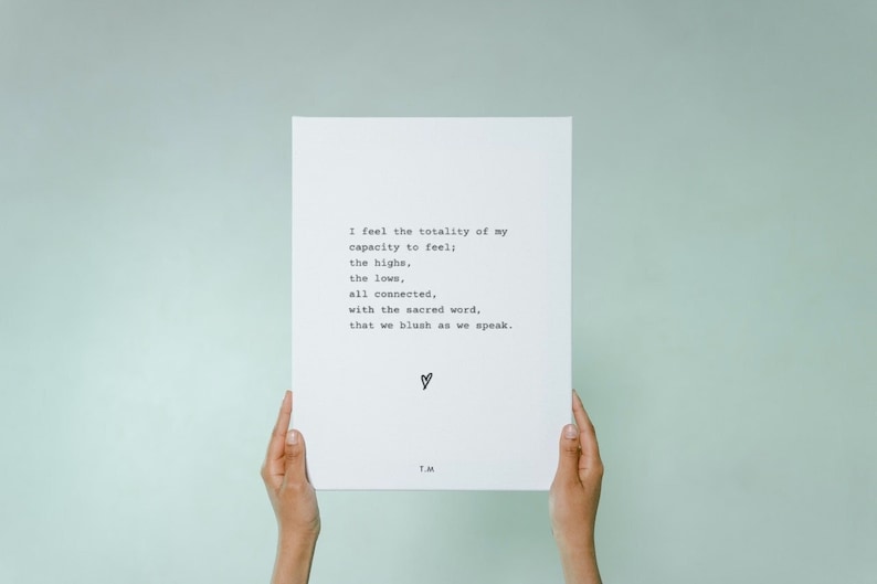 Love Poem A4 or A3 Love Poetry Poster Black & White - Etsy