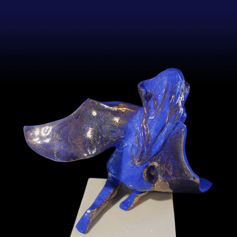 Angel Sculpture - Made of Painted and Glazed Ceramic - Etsy
