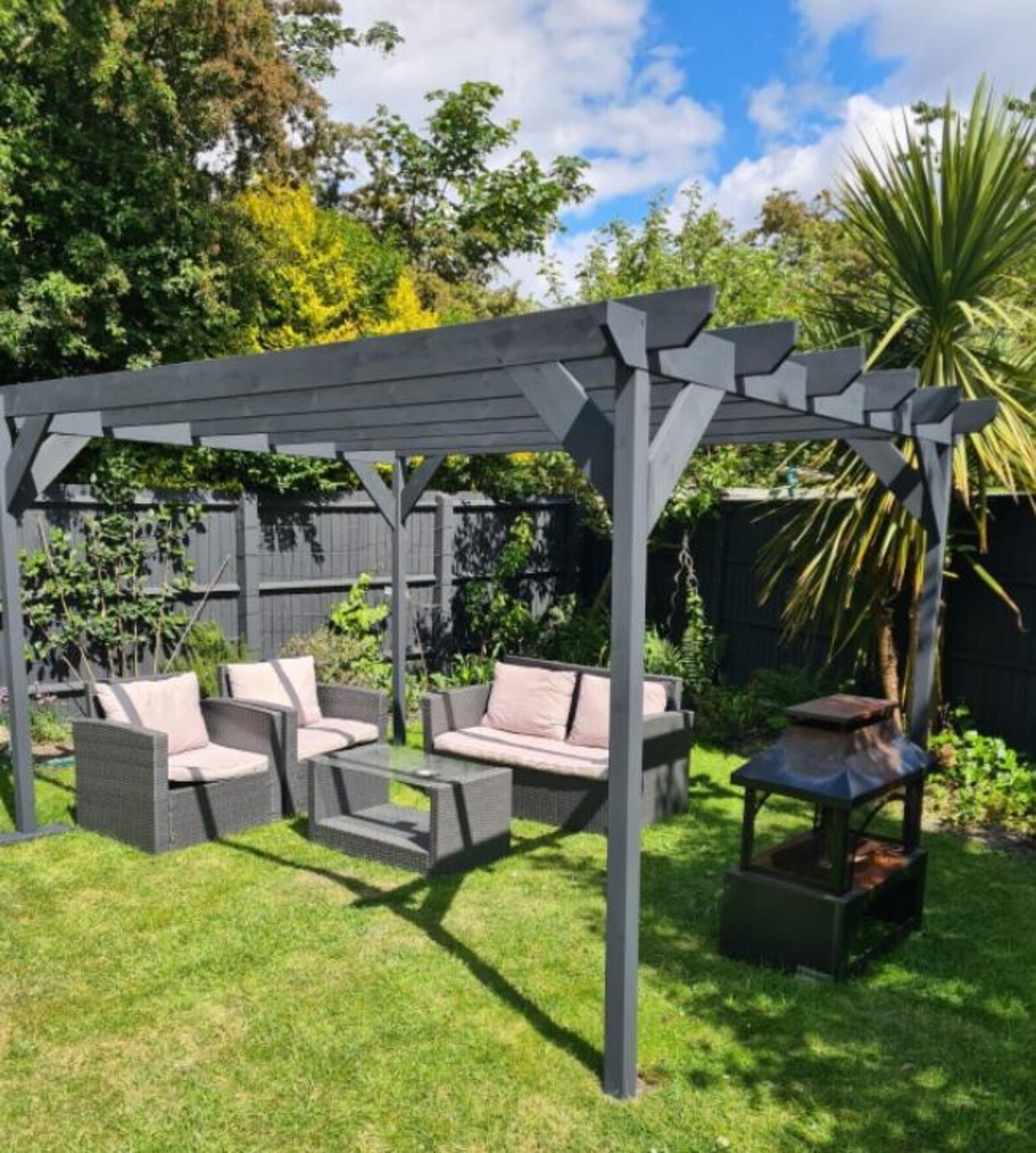 Tanalised Wood Garden Pergola Kit: Bolt Down Base, Free Delivery - Etsy UK